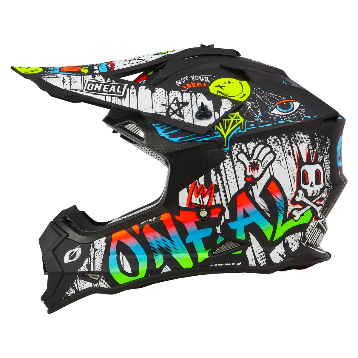 O'Neal 2 Series Rancid V.24 MX Helmet Black/White Motocross/ATV/Off Ro ...